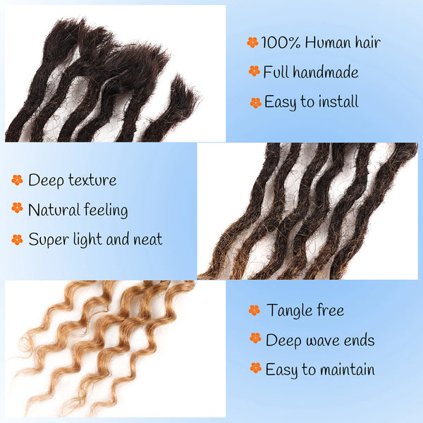 AHVAST 0.4cm 0.6cm 0.8cm Width 100%Human Hair Textured Loc Extension N ...